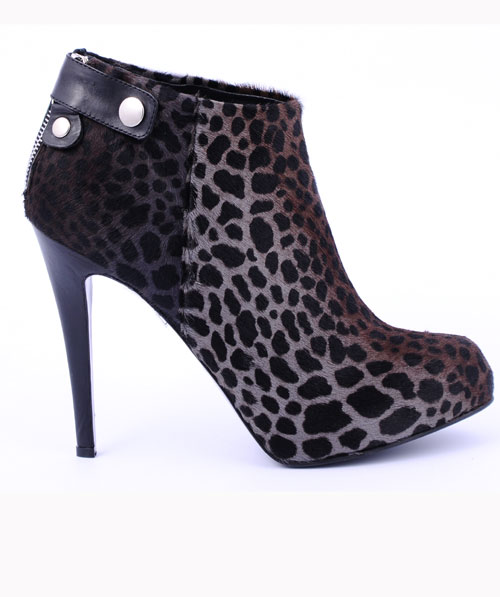 Botine din piele, animal print, Il Passo - Elle.ro